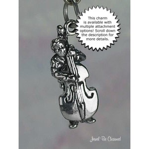 Sterling Silver Double Bass Charm Standing Upright Bass 3D Solid .925 ...