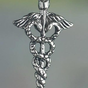 Sterling Silver Medical Symbol Caduceus Charm Doctors Nurses - Etsy