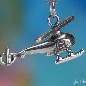 Sterling Silver Helicopter Charm Chopper Flight Vehicle 3D Solid .925 ...