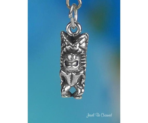Sterling Silver Tiki Charm Lono Fertility Peace Hawaii 3D | Etsy