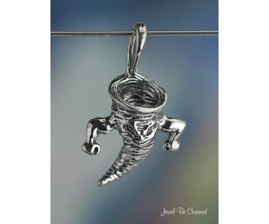 Sterling Silver Tornado Twister Cyclone Whirlwind CHARM or PENDANT 925 ...