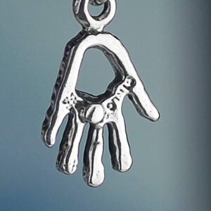 Small Sterling Silver Handprint Charm Human Hand Petroglyph Solid .925 ...
