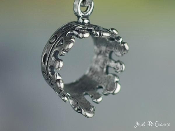 Small Sterling Silver Crown Charm Royalty Fairy Tale 3D Solid .925 - Etsy