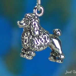 Sterling Silver Poodle Charm Purebred Poodles Dog Breed 3D Solid .925 ...