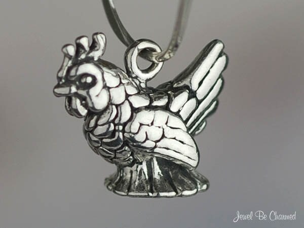 Miniature Sterling Silver French Hen Chicken Charm Tiny 3D - Etsy