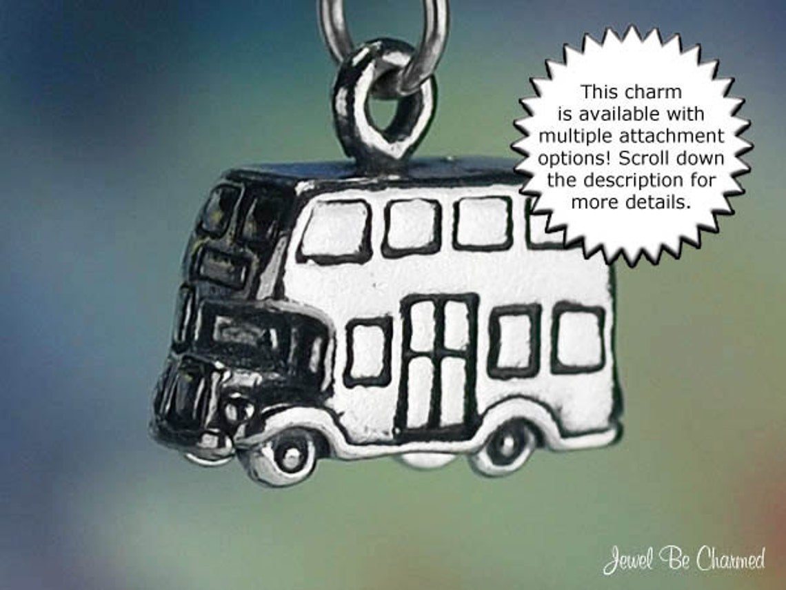 Sterling Silver Double Decker Tour Bus Charm Tourist 3D Solid - Etsy