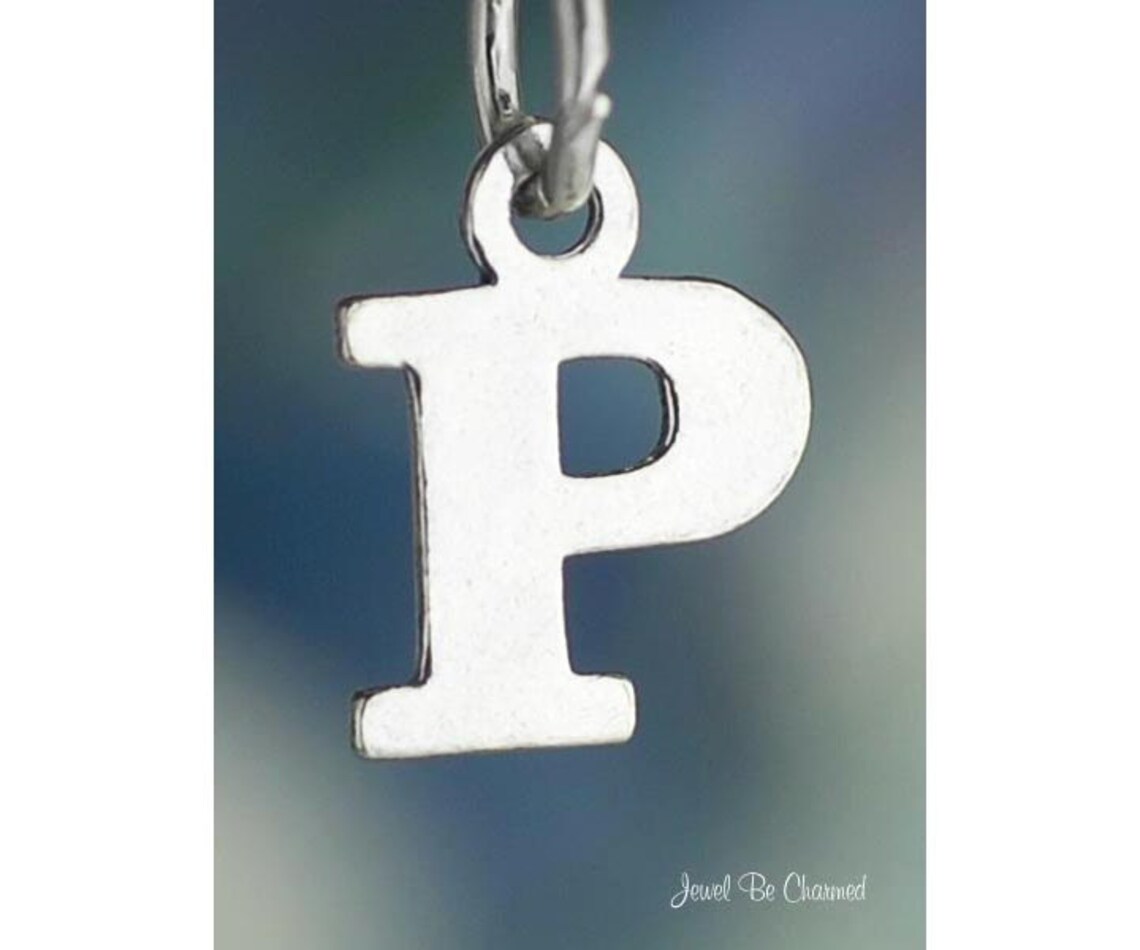 Sterling Silver Small Letter P Charm Initial Capital Letters | Etsy