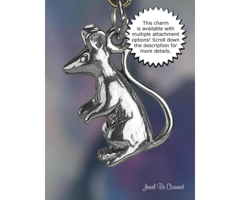 Sterling Silver Rat Charm Rodent Animal Pet Rats 3D Solid .925 | Etsy