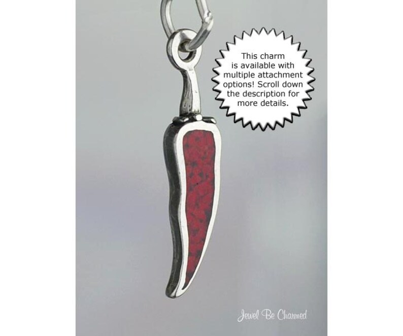 Red Sterling Silver Chili Pepper Charm Red Pepper Chile Hot Spicy .925 ...