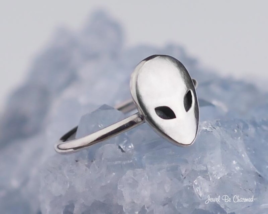 Sterling Silver Alien Ring Solid .925 Outer Space Rings Custom Sizes - Etsy