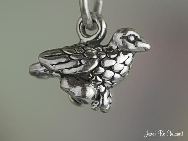 Miniature Sterling Silver Partridge in a Pear Tree Charm Tiny 3D .925 ...