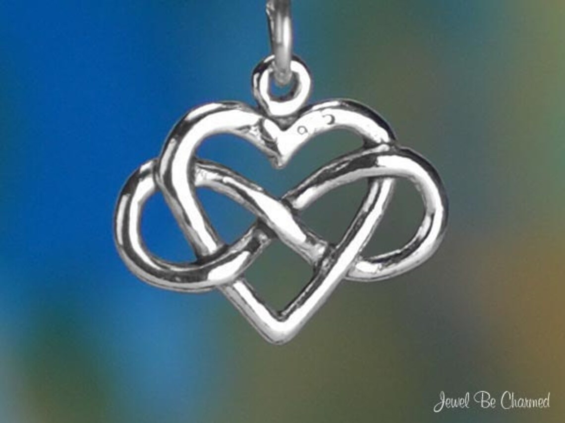 Sterling Silver Infinite Love Charm Forever Infinity Symbol Heart .925 ...