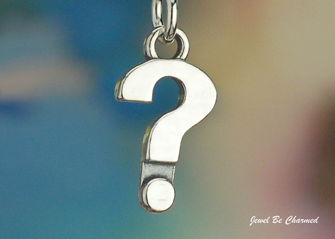 Sterling Silver Question Mark Charm Punctuation Query Symbol Solid 925 ...