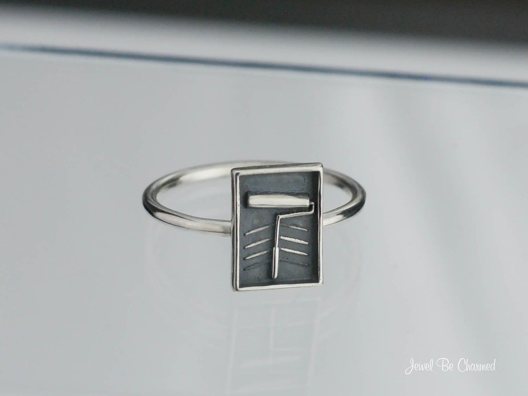 Sterling Silver Paint Roller Tray Ring Solid .925 Painter Custom Sizes ...