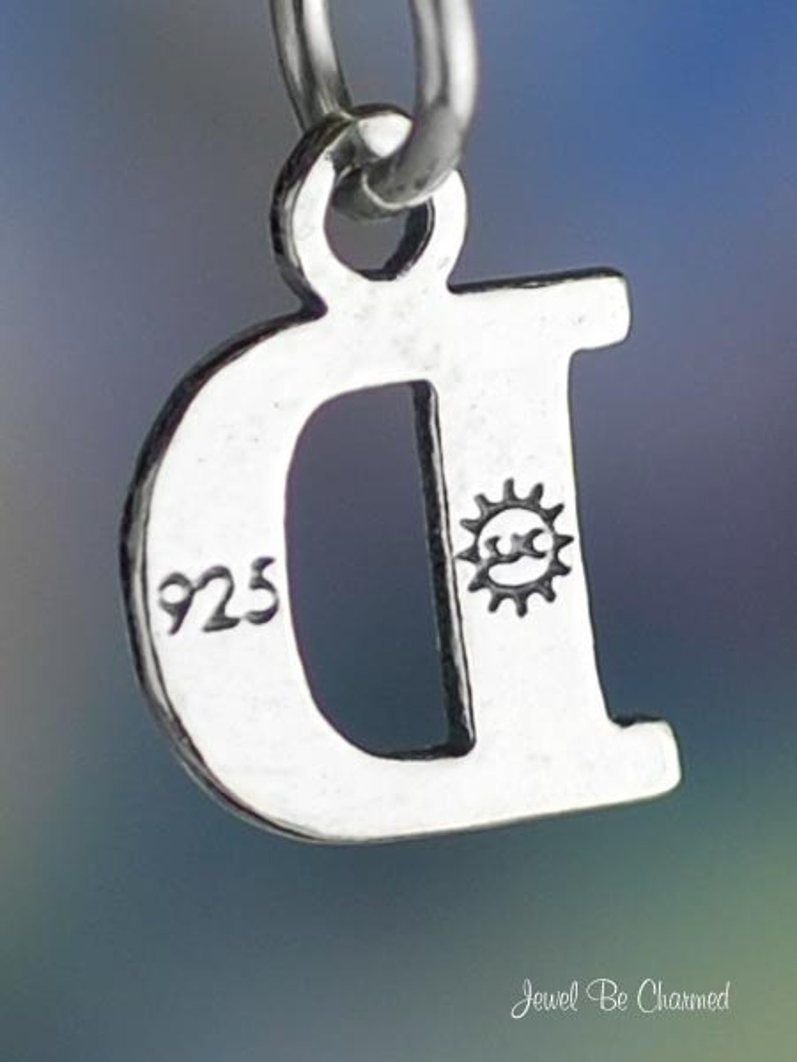 Sterling Silver Small Letter D Charm Initial Capital Letters Solid 925 ...