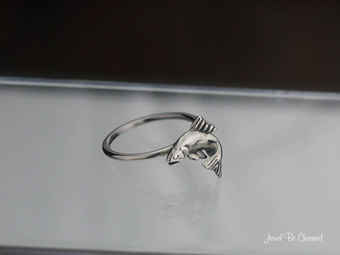 Sterling Silver Trout Ring Solid .925 Fishing Fish Rings Custom Sizes ...