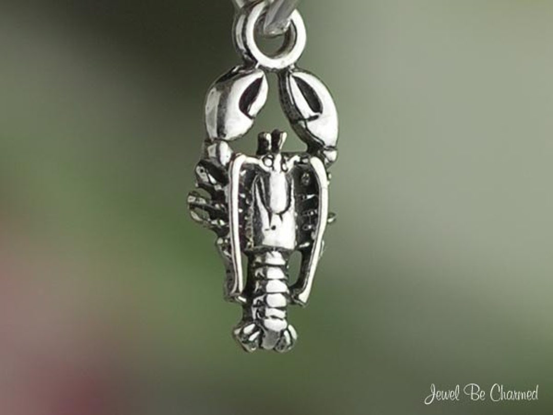 Miniature Sterling Silver Lobster Charm Ocean Crayfish Tiny Solid .925 ...