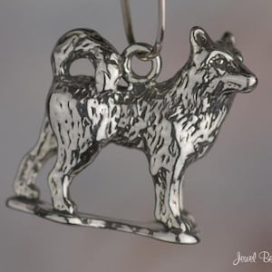 Sterling Silver Alaskan Malamute or Siberian Husky Charm 3D Solid .925 ...