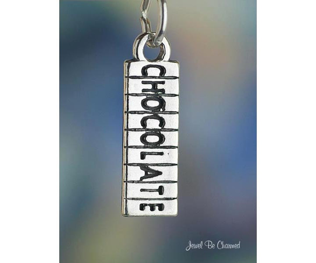Sterling Silver Chocolate Bar Charm Candy Lovers Chocoholic Solid .925 ...