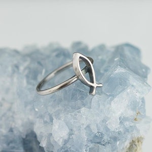 Sterling Silver Christian Fish Ring Solid .925 Ichthys Jesus Fish Ring - Etsy