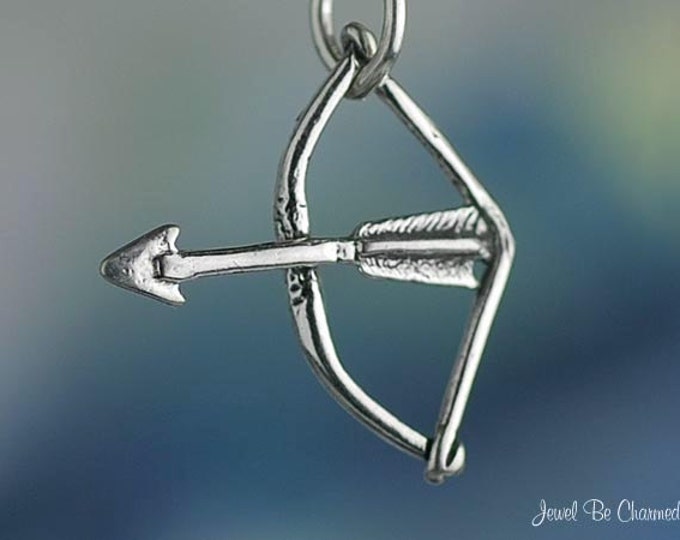 Sterling Silver Bow and Arrow Charm Archery Cupid Valentine Solid .925 ...
