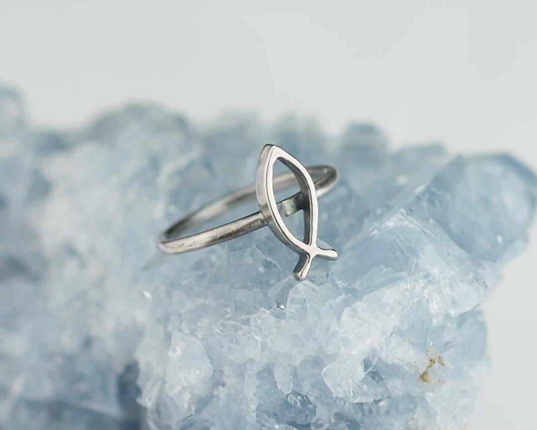 Sterling Silver Christian Fish Ring Solid .925 Ichthys Jesus Fish Ring - Etsy
