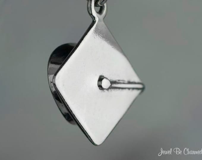 Graduation Cap Charm Sterling Silver Cap School Student - Etsy