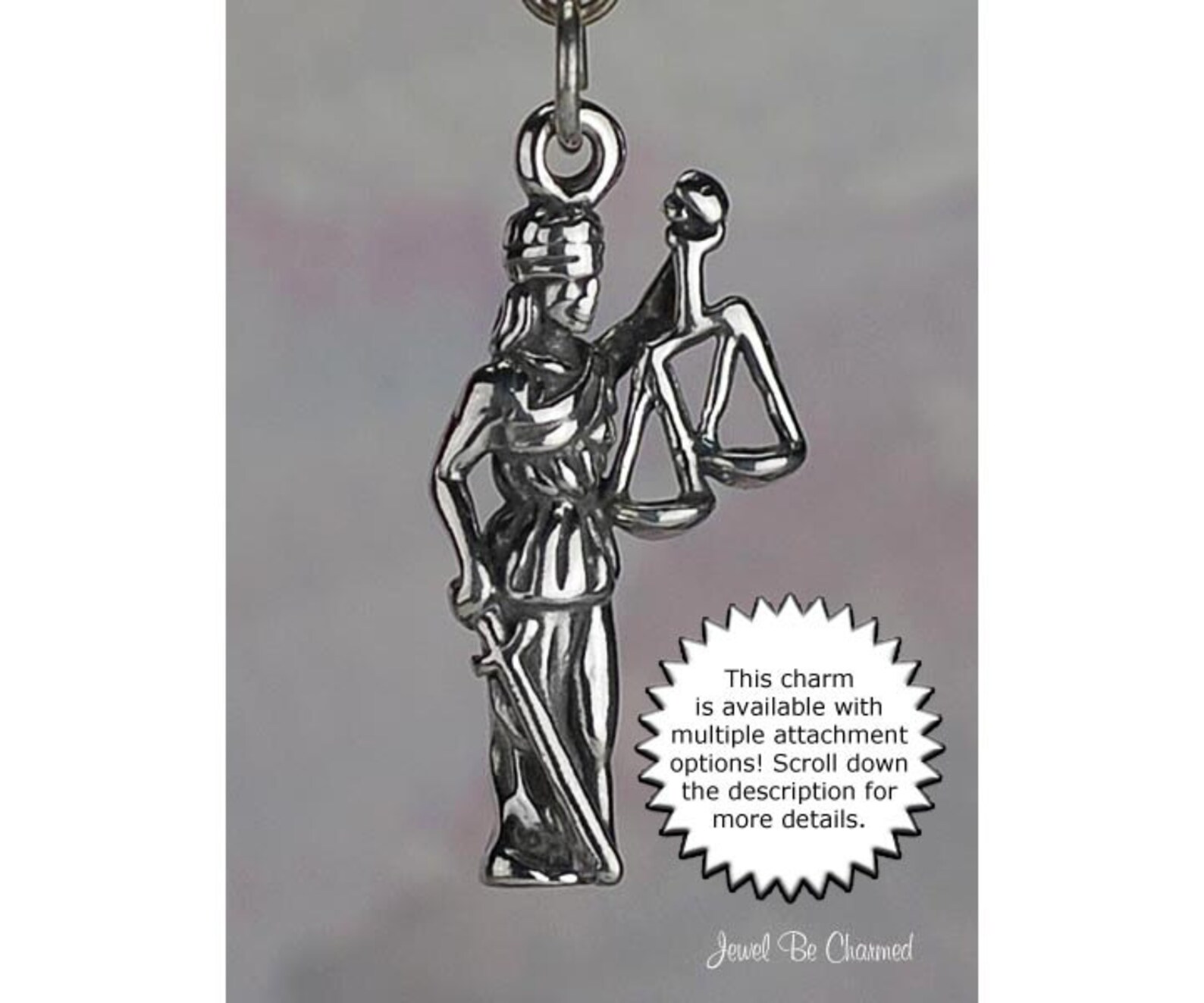 Sterling Silver Lady Justice Charm Legal Law Courts 3D Solid .925 - Etsy