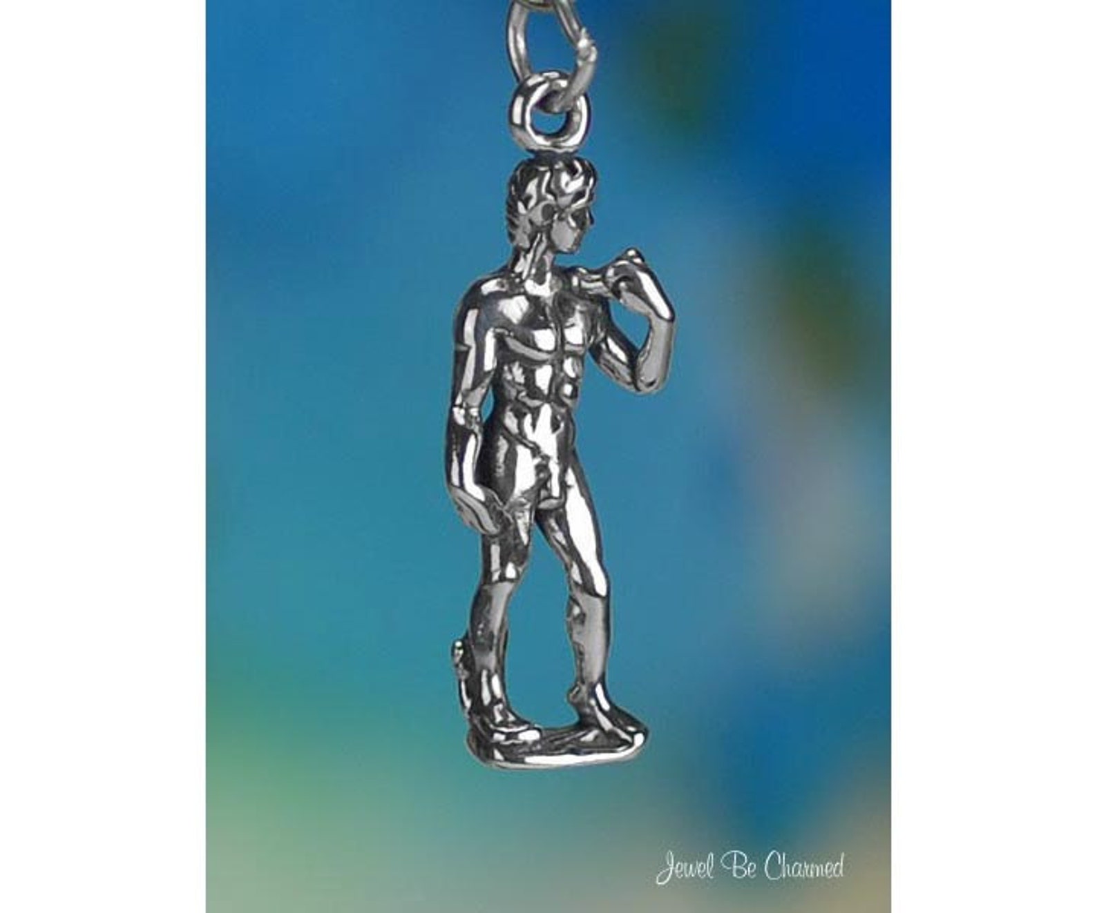 Sterling Silver Statue of David Charm Michelangelo Art 3D Solid .925 - Etsy