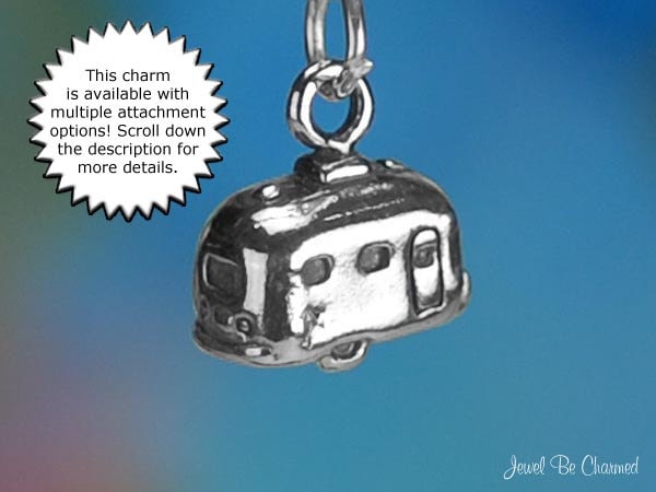 Sterling Silver Travel Trailer Charm Vacation Camping 3D Solid .925 - Etsy