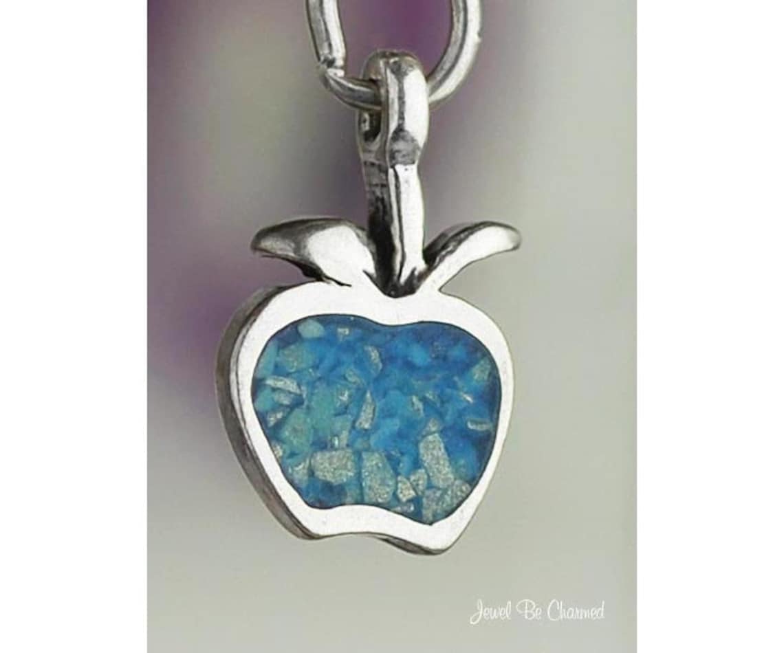 Sterling Silver Turquoise Apple Charm Apples Fruit Small Solid - Etsy ...