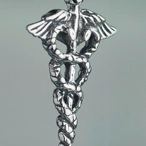 Sterling Silver Medical Symbol Caduceus Charm Doctors Nurses - Etsy