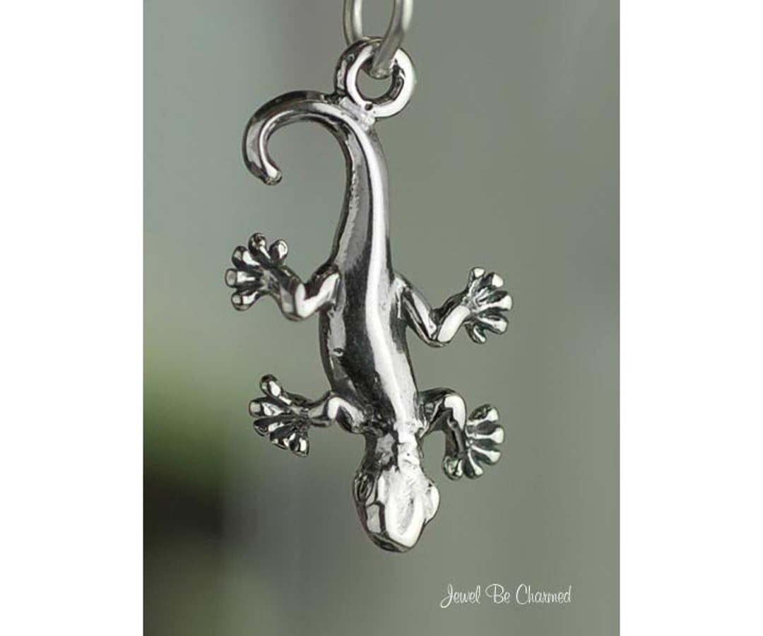 Sterling Silver Gecko Salamander or Newt Charm Amphibian Solid - Etsy