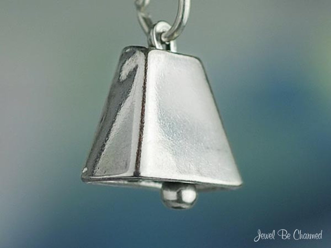 Sterling Silver Cow Bell Cowbell Charm Movable Moveable 3D - Etsy