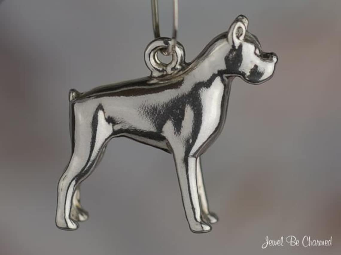 Sterling Silver Boxer Charm Dog Breed Purebred Boxers 3D Solid - Etsy
