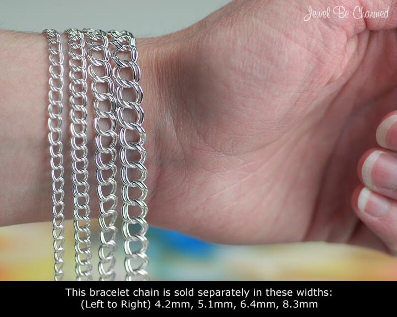 Sterling Silver Charm Bracelet Chain 6 Inch Length 4.2mm | Etsy