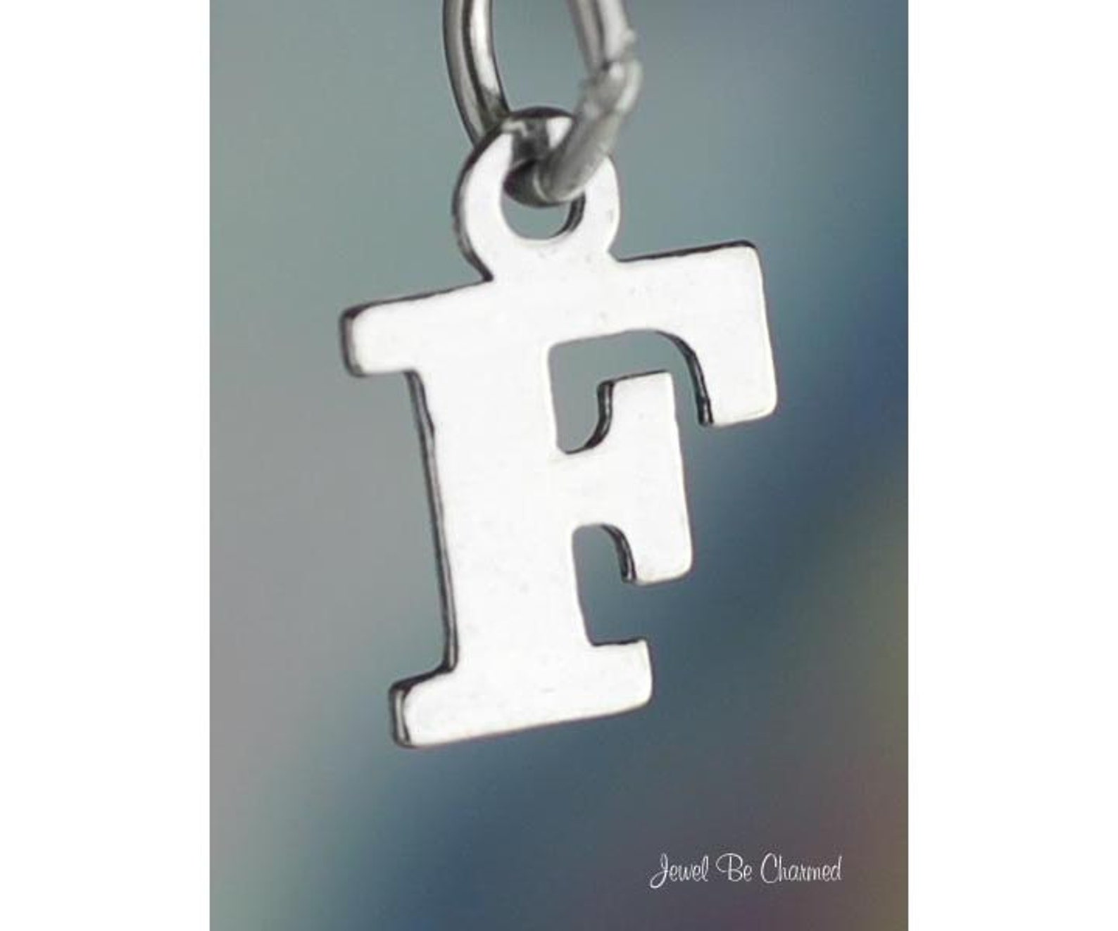 Sterling Silver Small Letter F Charm Initial Capital Letters Solid 925 ...