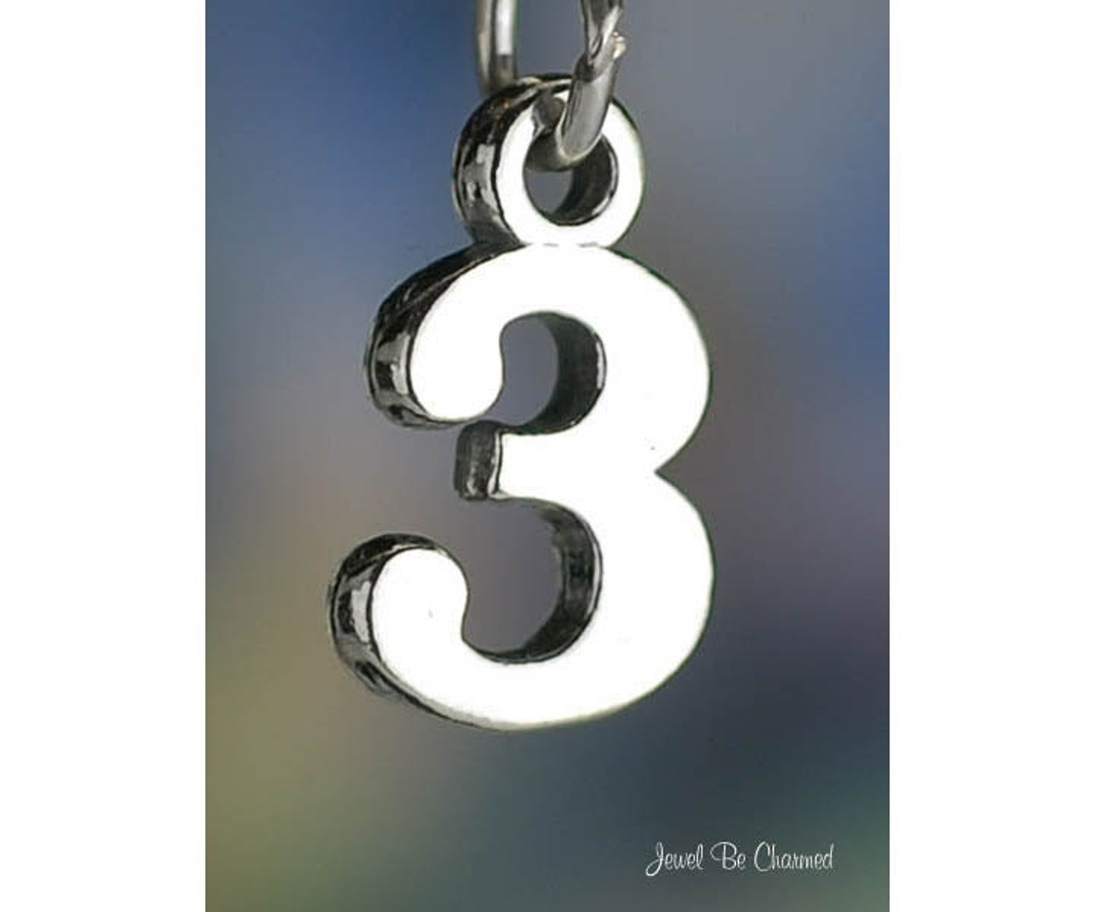 Sterling Silver Three Number 3 Charm Numeral Digit Age Date | Etsy