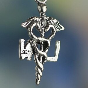 Sterling Silver Licensed Practical Nurse LPN Charm Caduceus Solid .925 ...