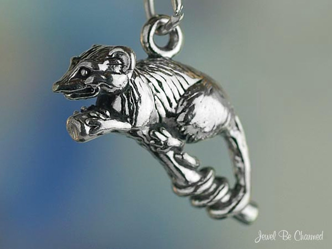 Sterling Silver Possum Charm Opossum Wild Animal Possums 3D Solid .925 ...