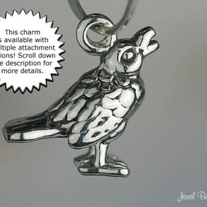 Miniature Sterling Silver Songbird Robin Charm Bird Tiny 3D Solid .925 ...
