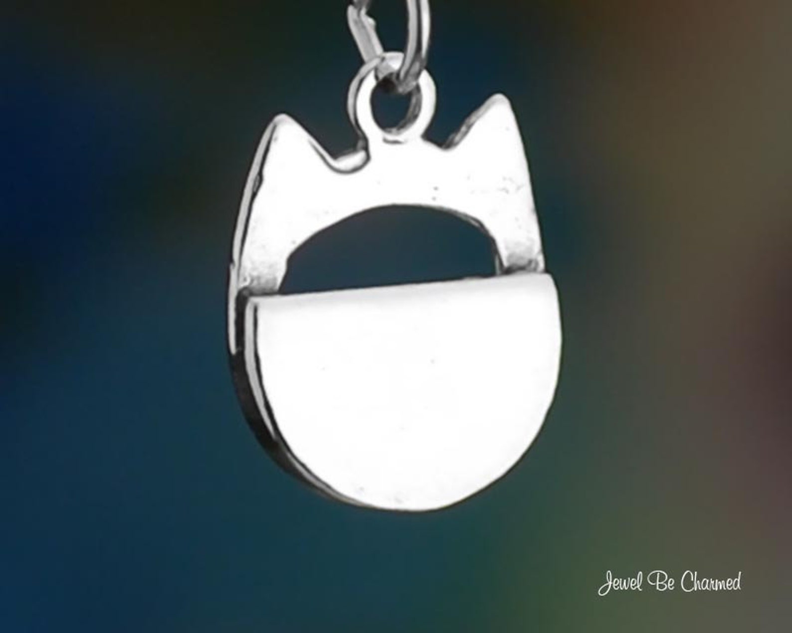 Sterling Silver Cat Head Picture Frame Charm Add Own Photo - Etsy