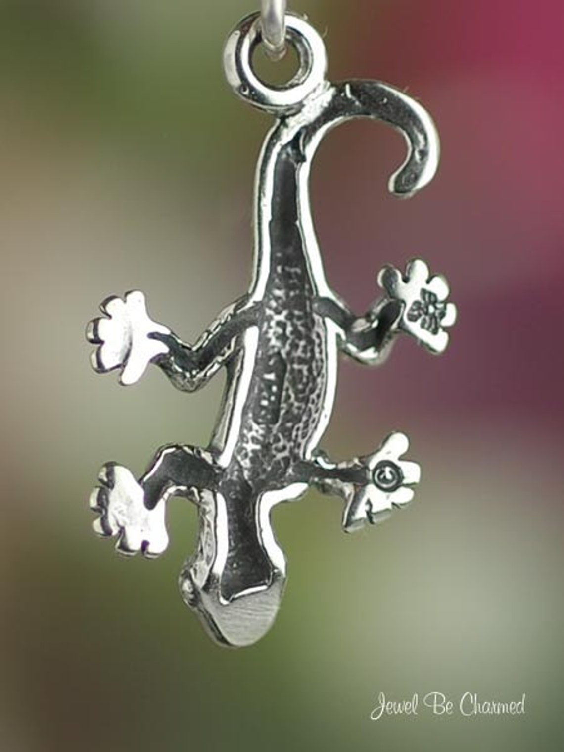 Sterling Silver Gecko Salamander or Newt Charm Amphibian Solid | Etsy