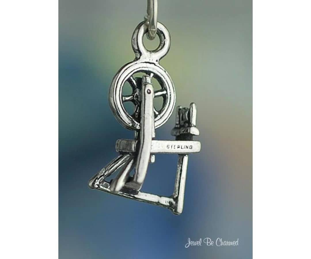 Sterling Silver Spinning Wheel Charm for Spinning Yarn 3D Solid .925 - Etsy