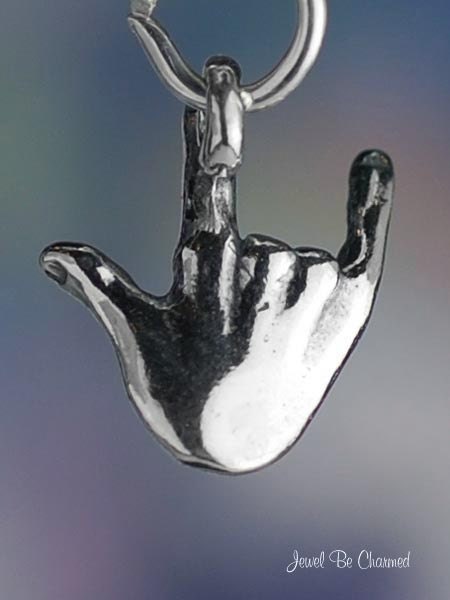 Sterling Silver American Sign Language Charm Hand Signing I | Etsy