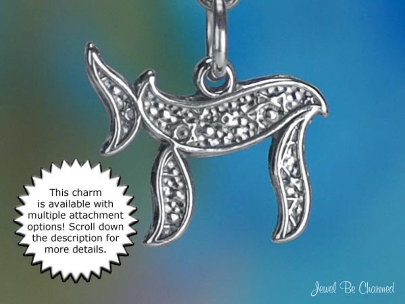 Sterling Silver Chai Charm Jewish Word Symbol for Life Solid .925 - Etsy