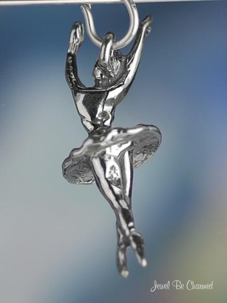 Sterling Silver Ballerina Charm Dancing Ballet Dancer 3D Solid - Etsy