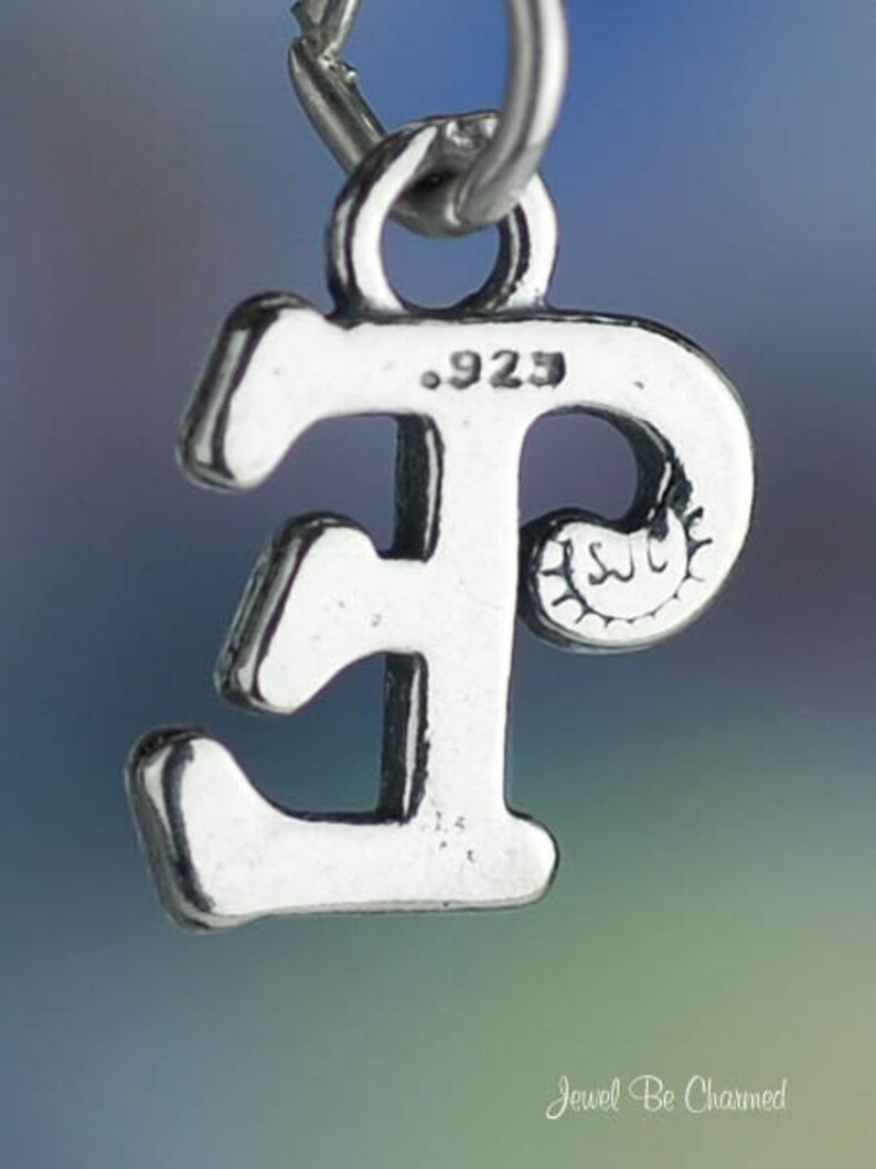 Sterling Silver Script Letter E Charm Initial Cursive Shiny - Etsy