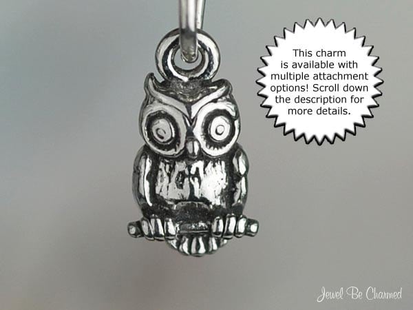 Miniature Sterling Silver Owl Charm Owls Very Small Tiny Solid .925 - Etsy