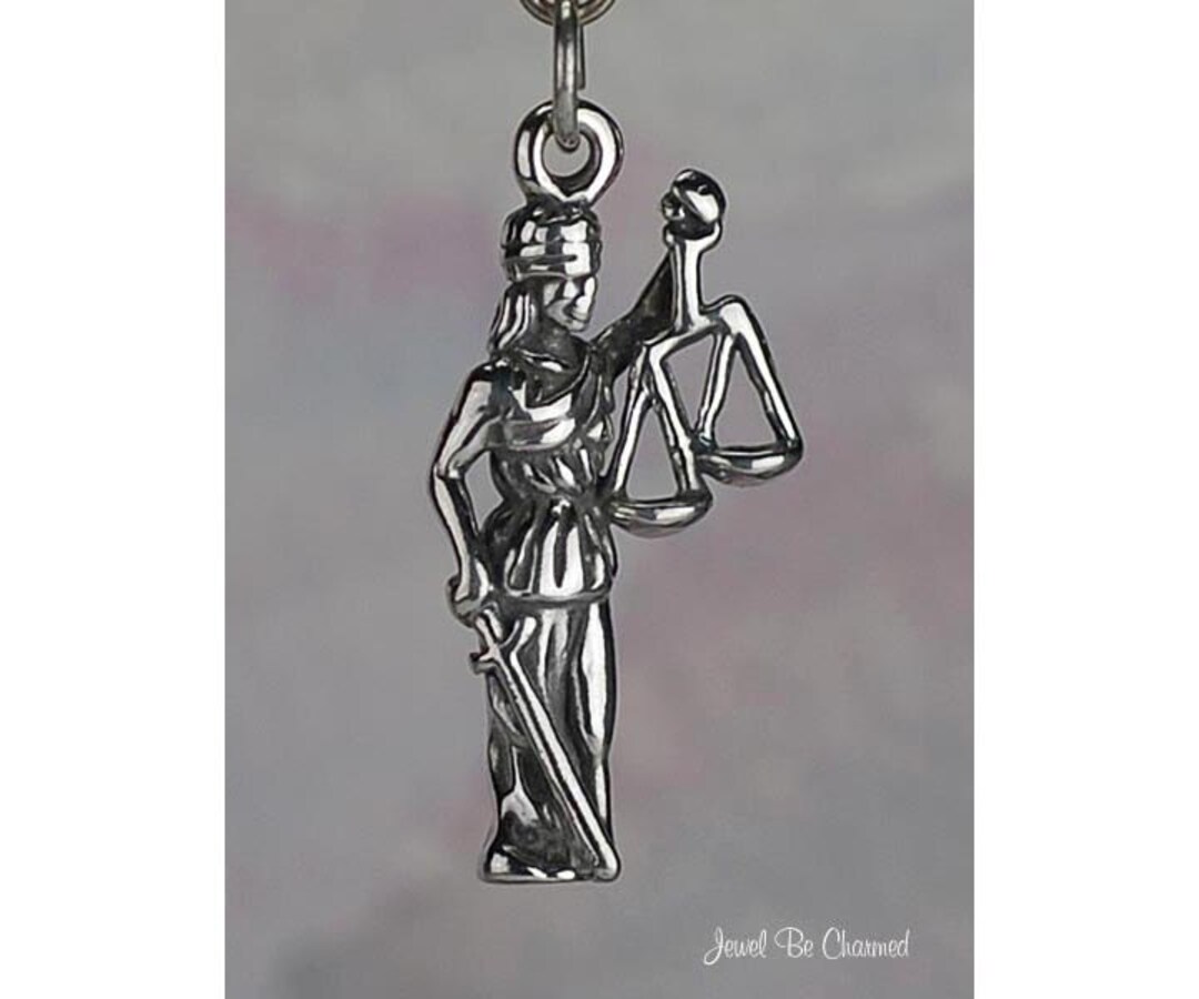 Sterling Silver Lady Justice Charm Legal Law Courts 3D Solid .925 - Etsy
